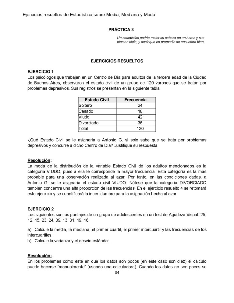 Descarga gratis ejercicios resueltos de estadística: moda, mediana y media en formato PDF ≫ ...